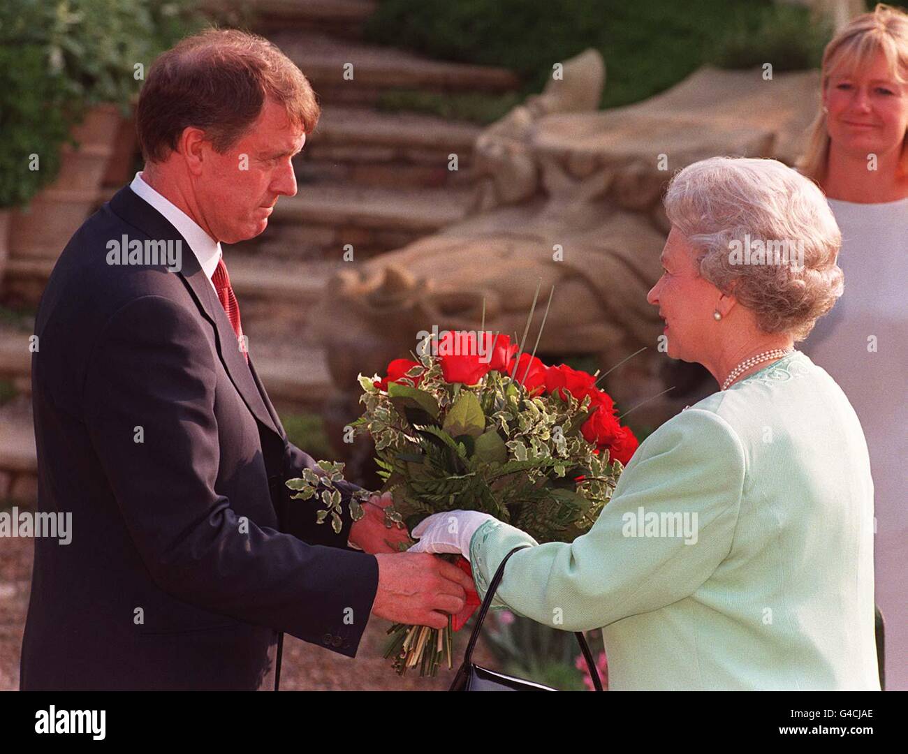 Three goal hero of England's 1966 World Cup Triumph presents the Queen ...