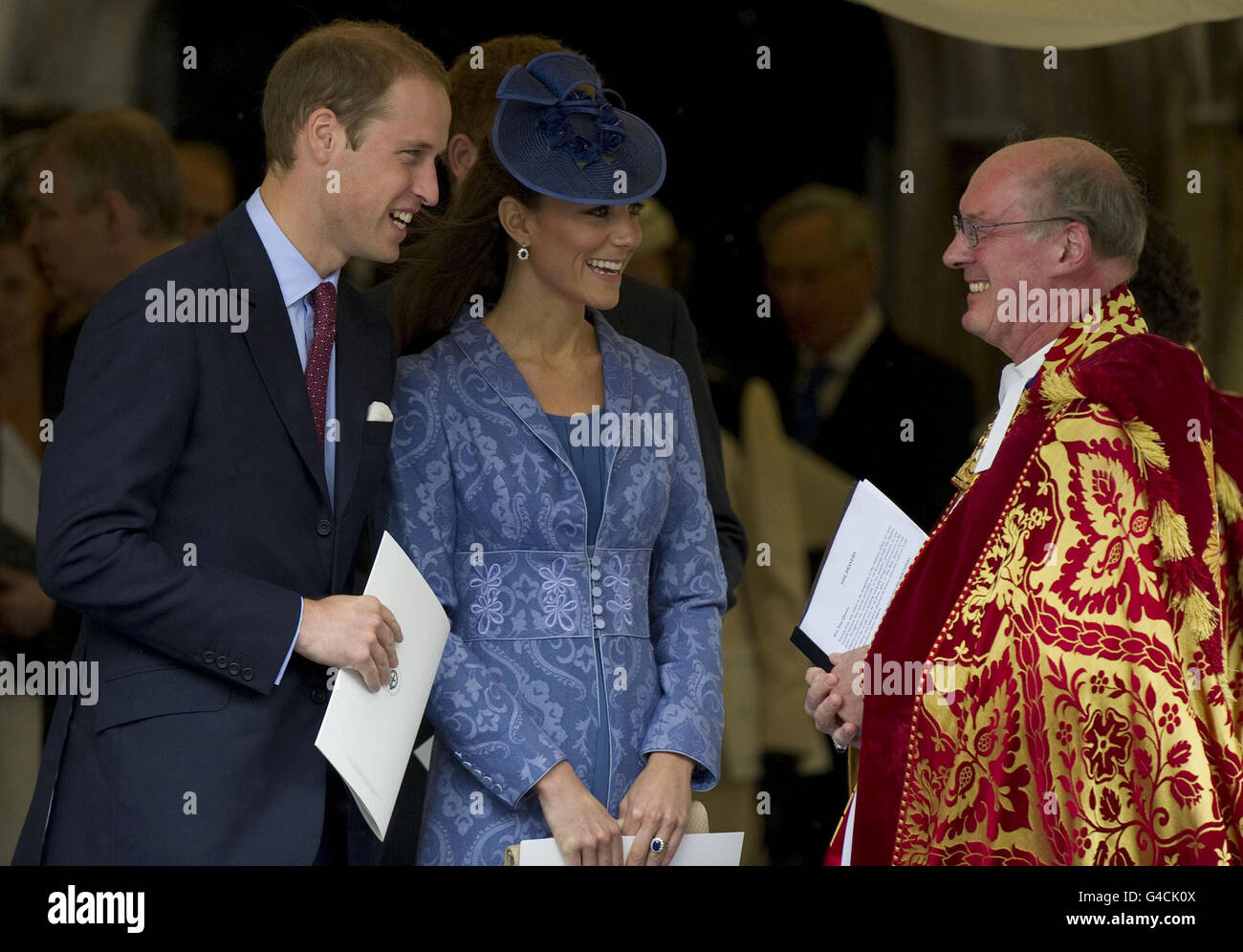 The Duke and Duchess of Cambridge talk with the Dean of Windsor ...