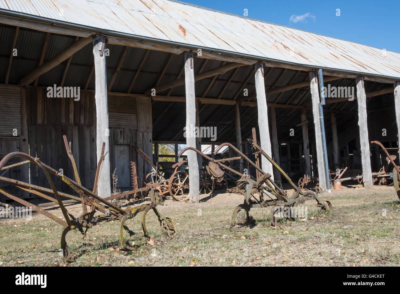 Old Farm Machinery around an Old Shed Stock Photo - Alamy