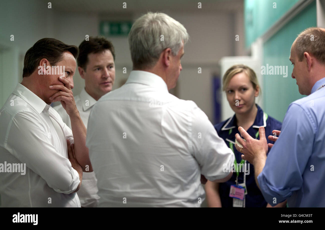 Prime Minister David Cameron, Health Secretary Andrew Lansley and ...