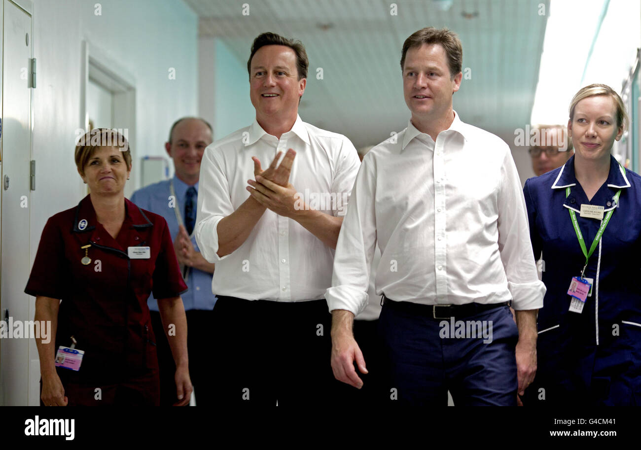 Prime Minister David Cameron, Health Secretary Andrew Lansley and ...