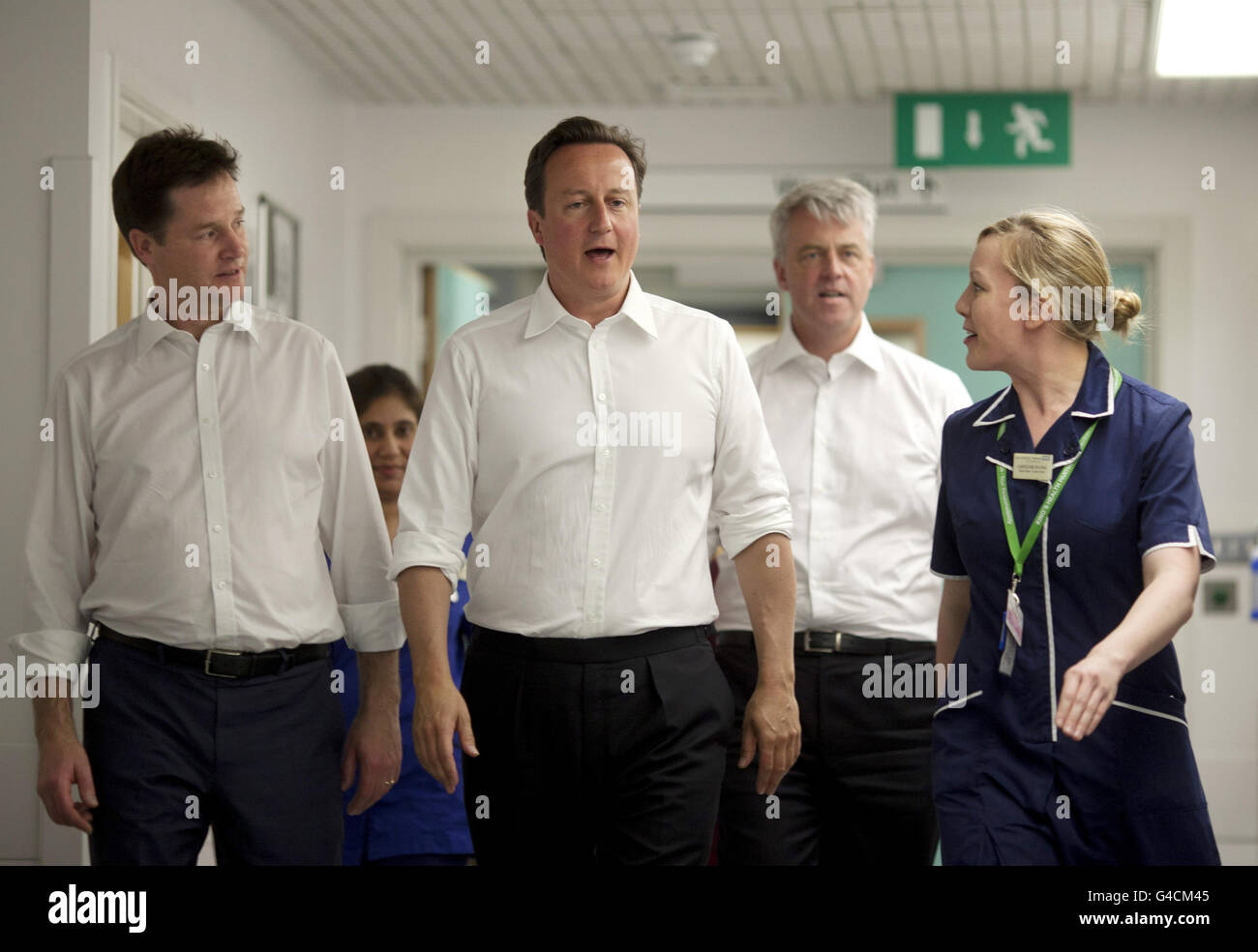 Prime Minister David Cameron, Health Secretary Andrew Lansley and ...