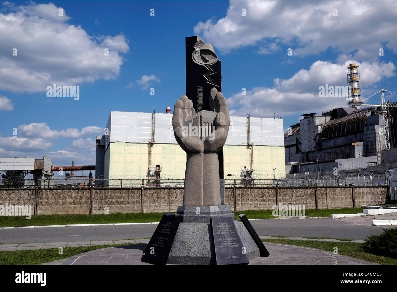 A memorial to Chernobyl's nuclear accident of 1986 next to the ...
