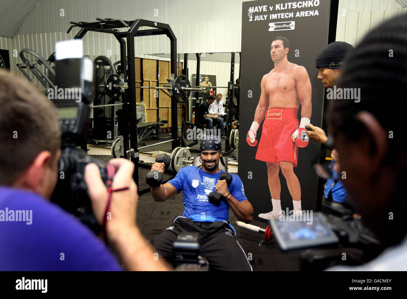 Boxer David Haye during the open training session at the Hayemaker ...