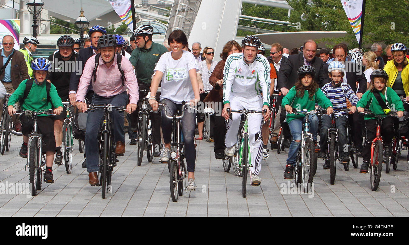 Team Green Britain Bike Week launch Stock Photo - Alamy