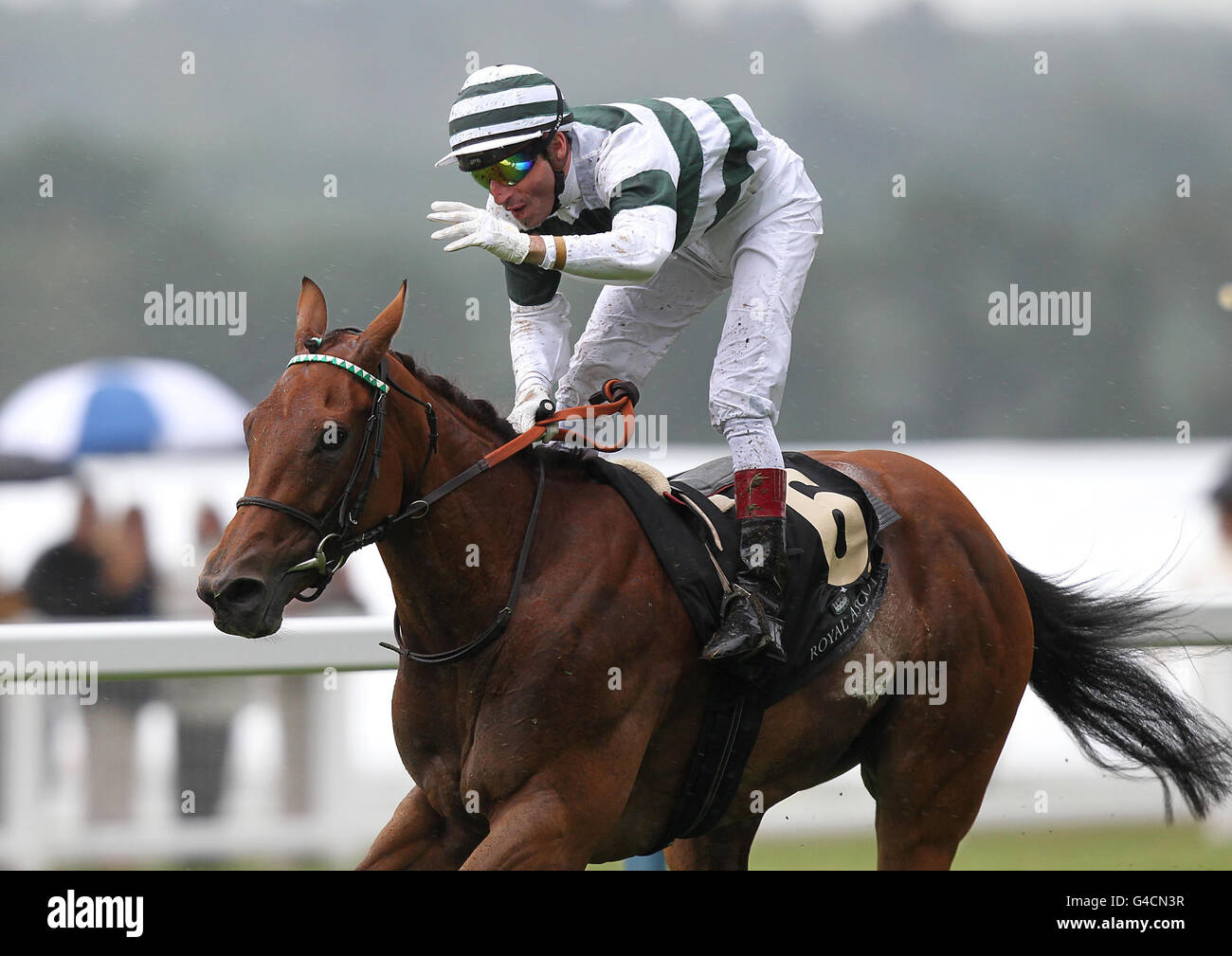 Gerald Mosse celebrates winning the Coronation Stakes on Immortal Verse ...