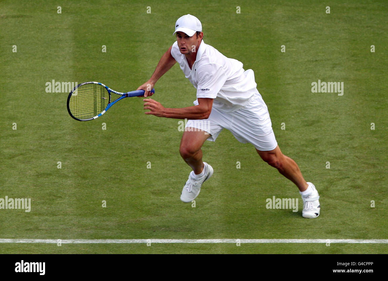Usas Andy Roddick In Action During His Match Against Germanys Andreas Beck On Day Two Of The