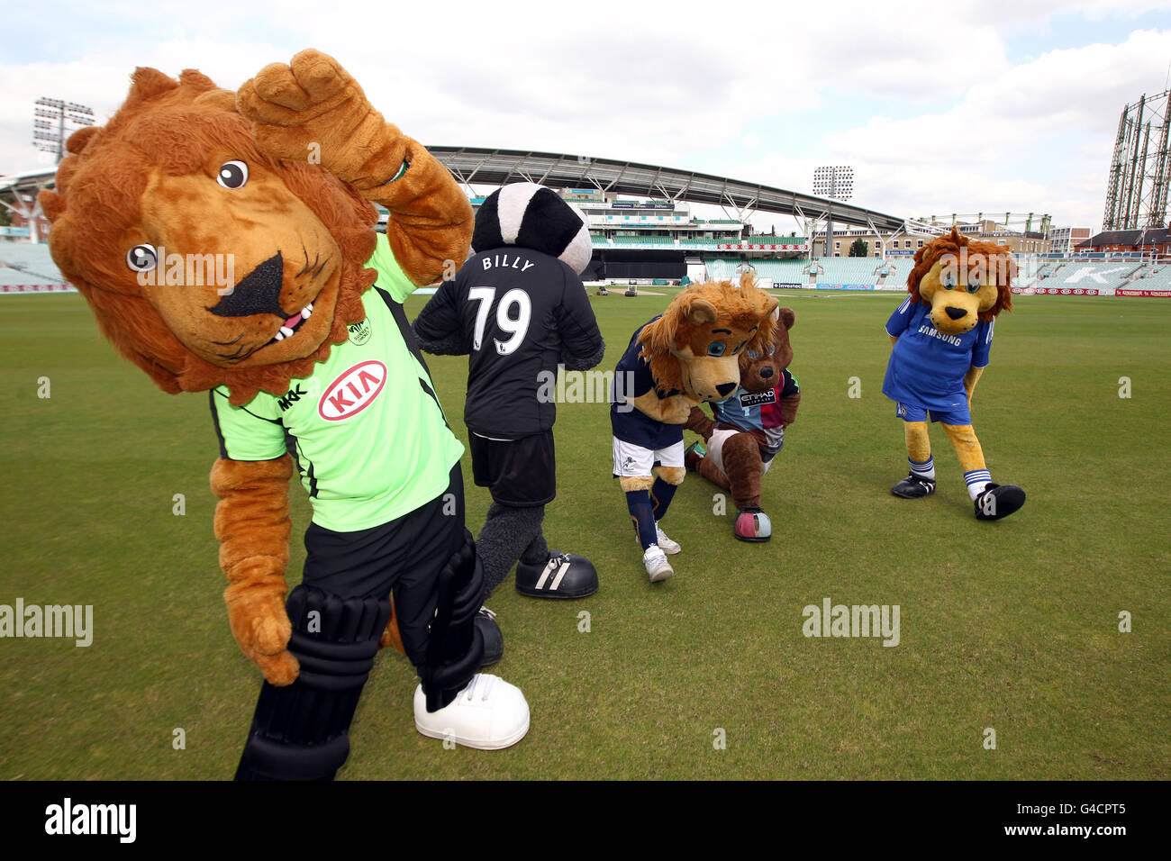 Surrey mascot Caesar the Lion (left), Fulham mascot Billy the Badger ...