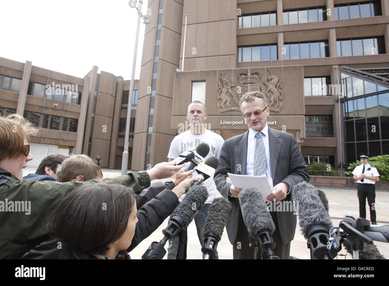 Solicitor Robin Makin read a statement to the media as Ralph Bulger ...