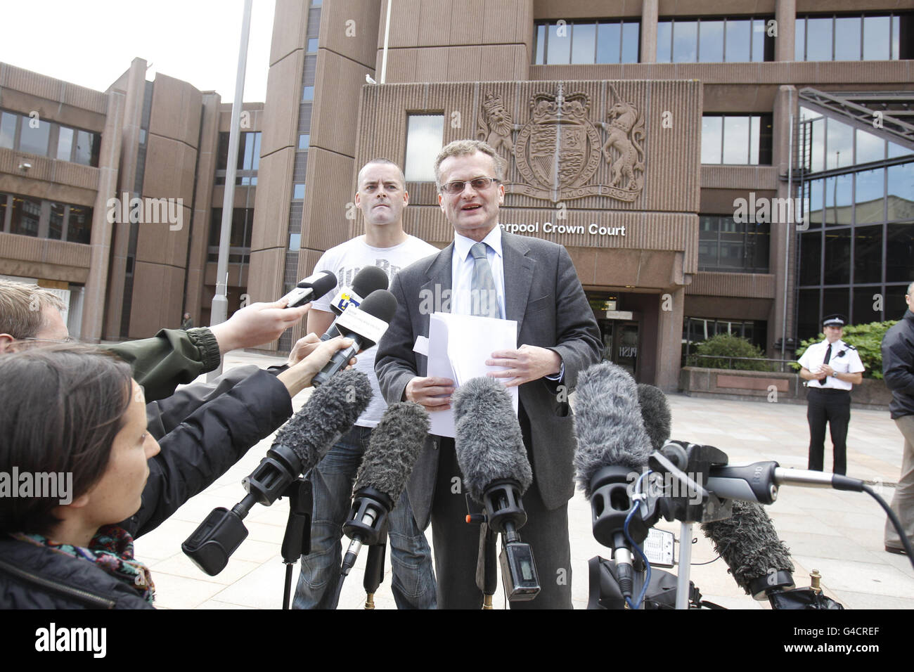 Solicitor Robin Makin read a statement to the media as Ralph Bulger ...