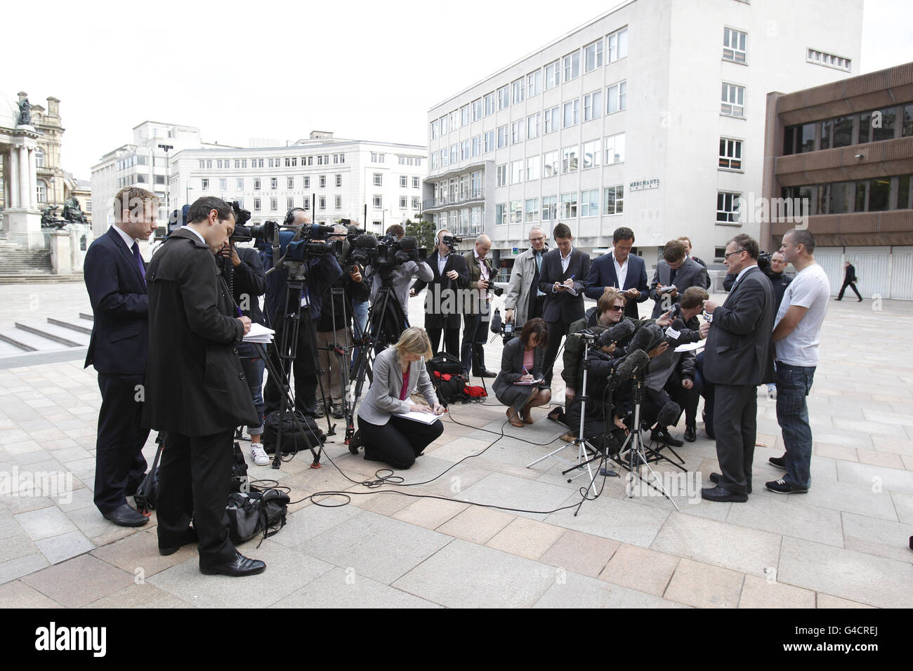Solicitor Robin Makin read a statement to the media as Ralph Bulger ...