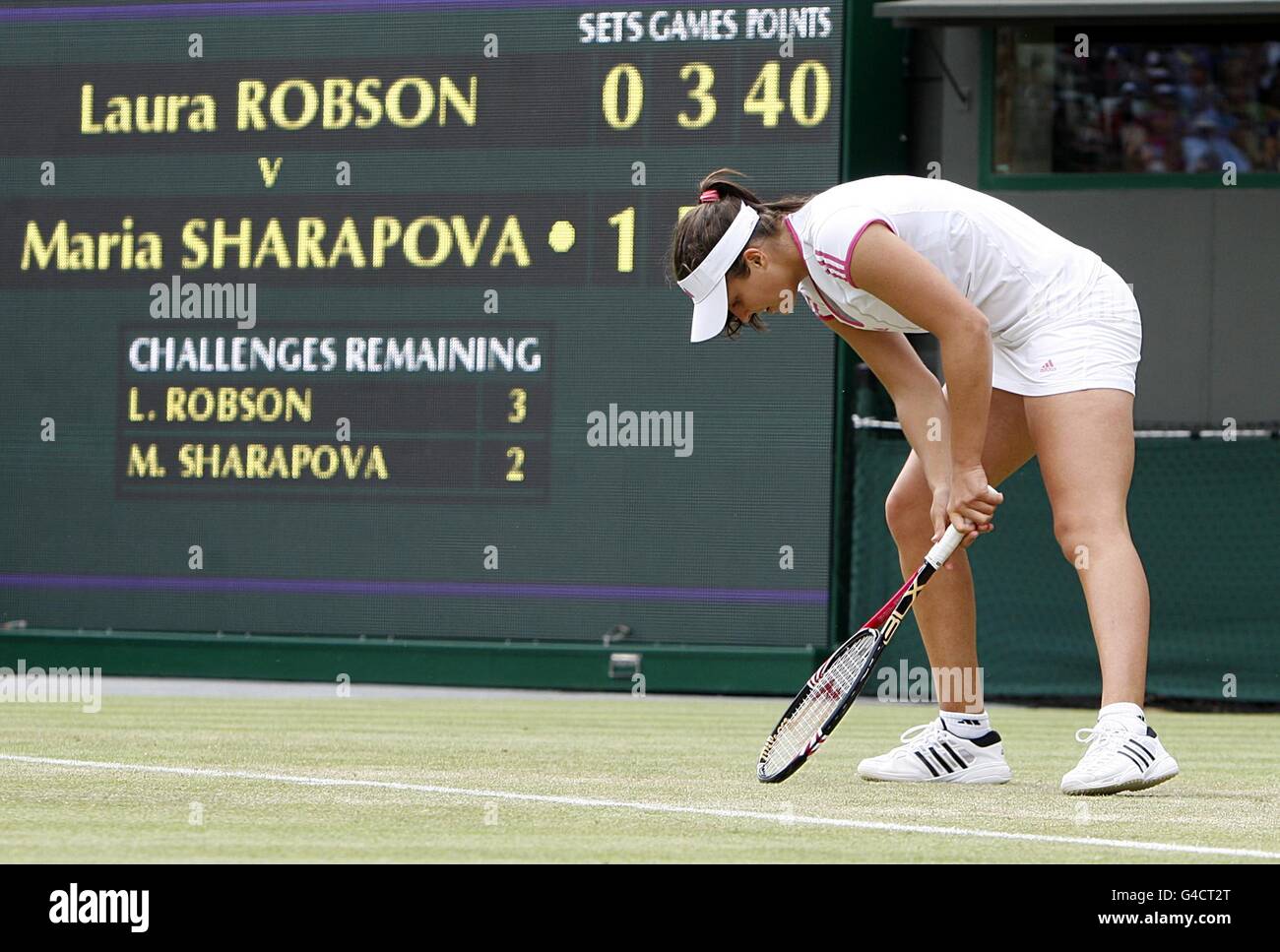 Britain's Laura Robson reacts during her match against Russia's Maria ...