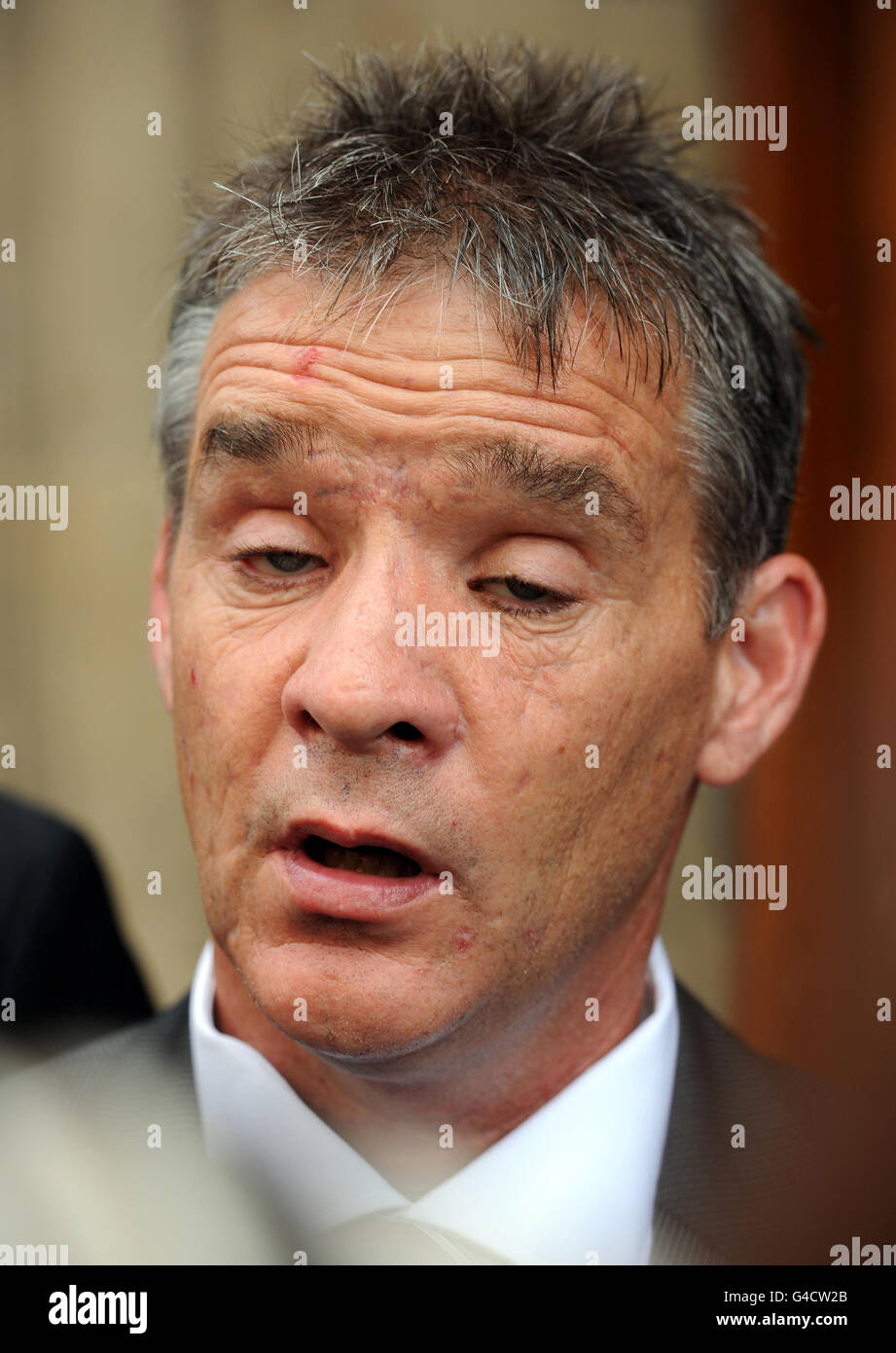Pc David Rathband speaks to the media outside Newcastle Magistrates ...