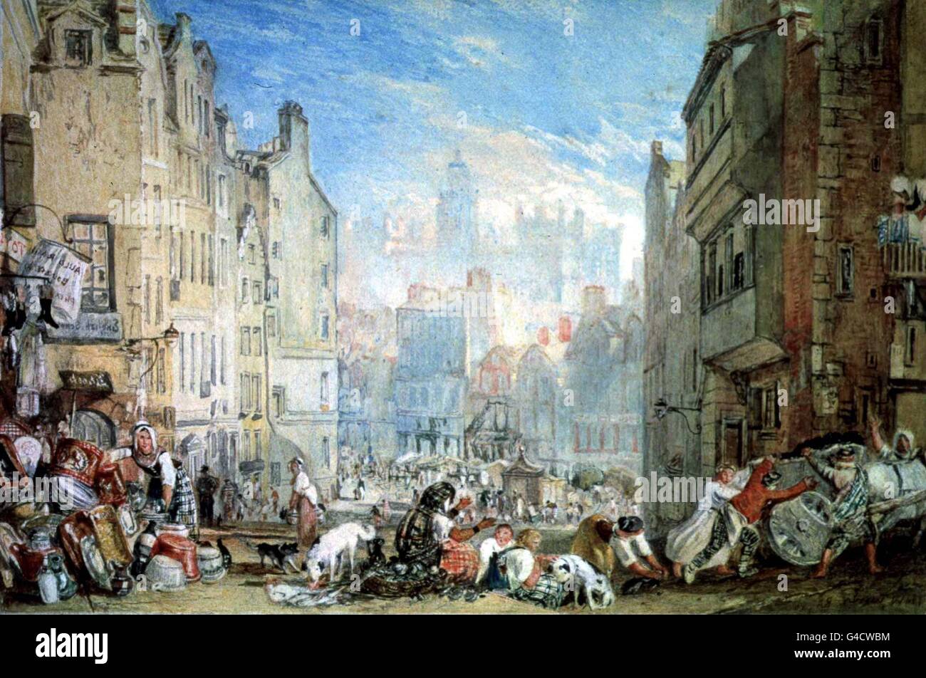 Heriot`s Hospital, Edinburgh', one of the two watercolours by 19th ...