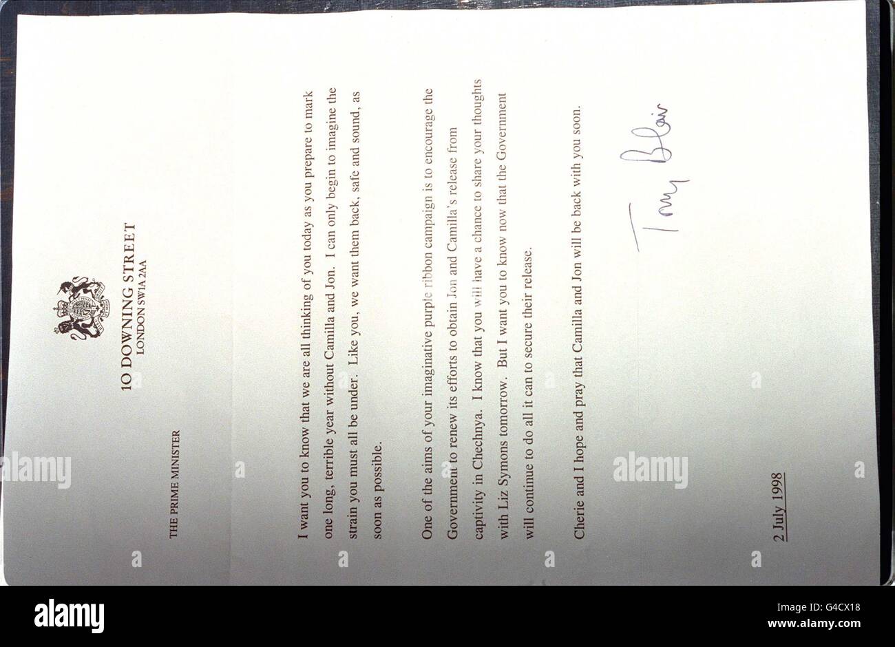 Hostage/letter from Blair Stock Photo - Alamy