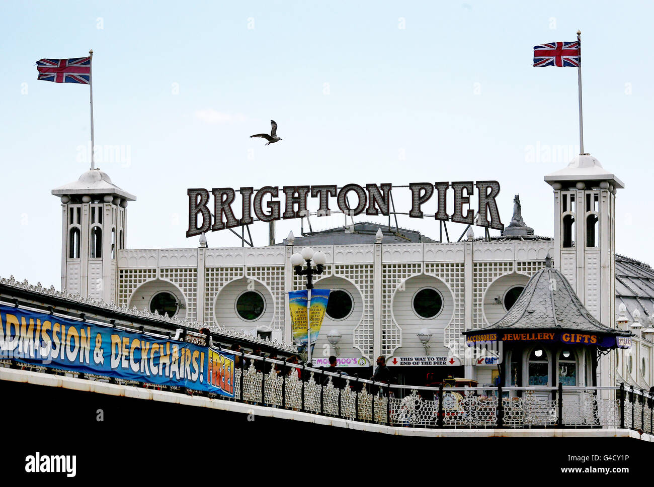 A general view of Brighton Pier in Brighton, East Sussex, as it is put ...