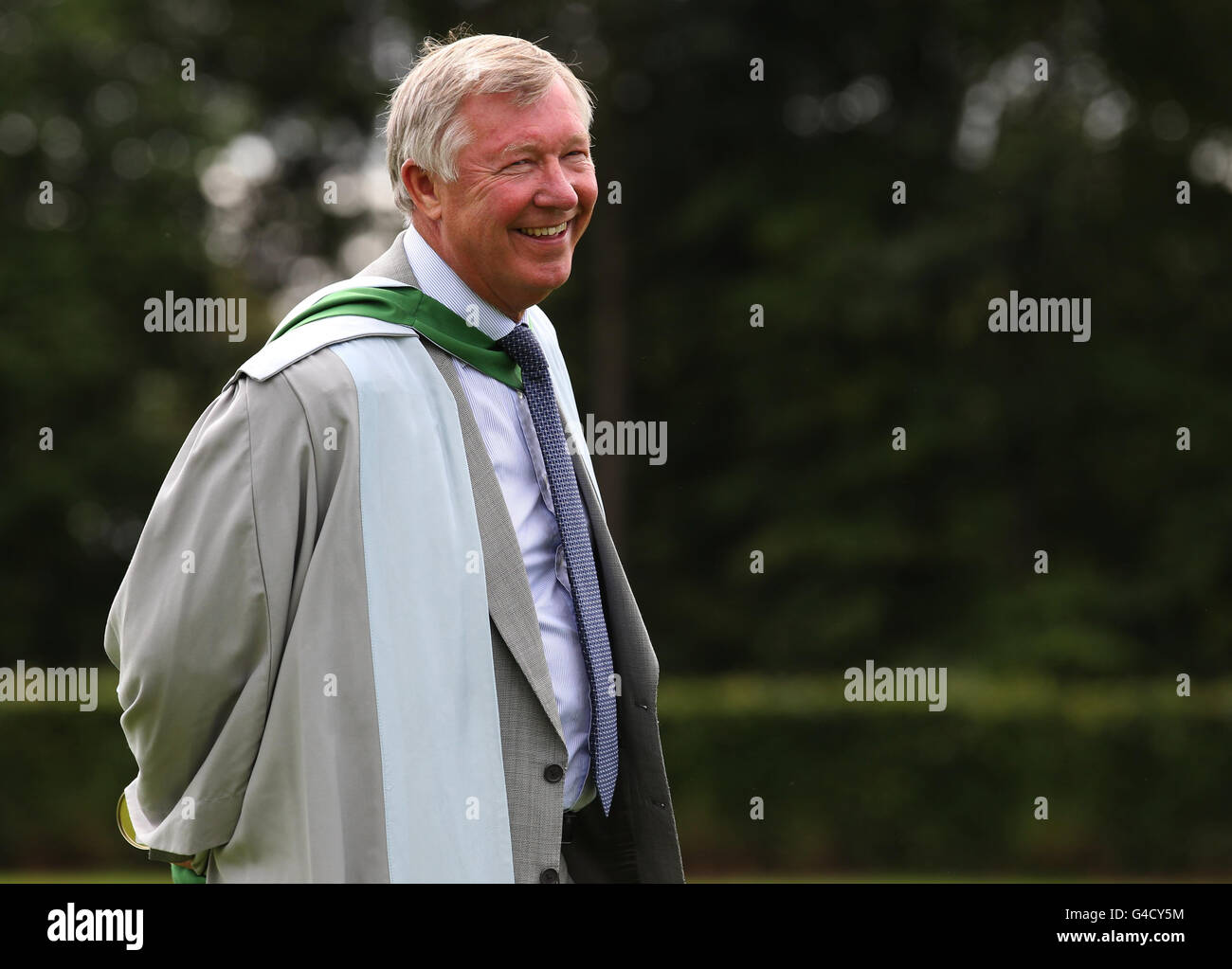 Manchester United manager Sir Alex Ferguson after being rewarded with ...
