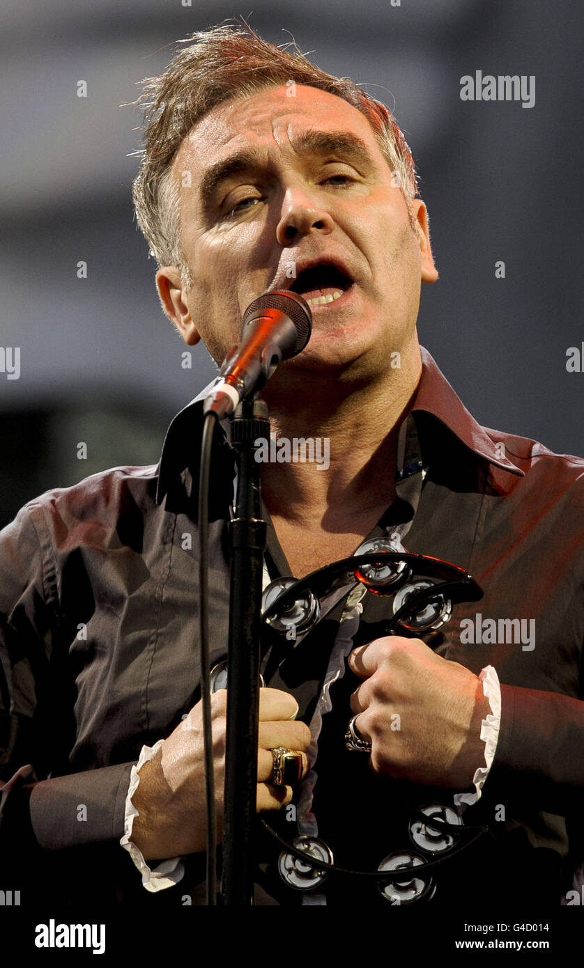 Glastonbury Festival 2011 - Friday. Morrissey performs on the Pyramid ...
