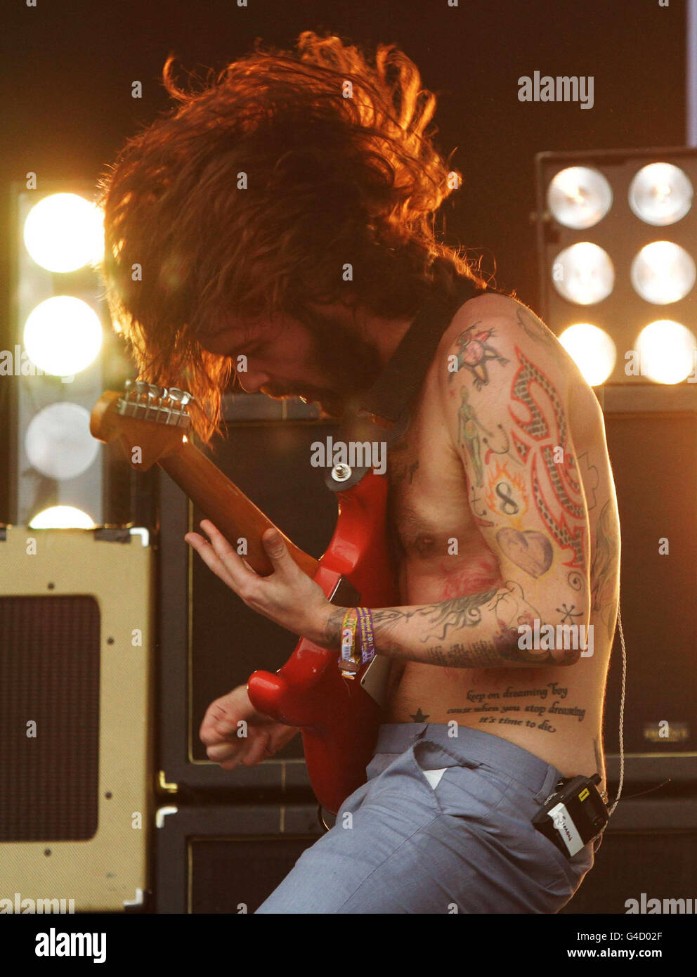 Simon Neil of Biffy Clyro performing on the Pyramid Stage at the ...