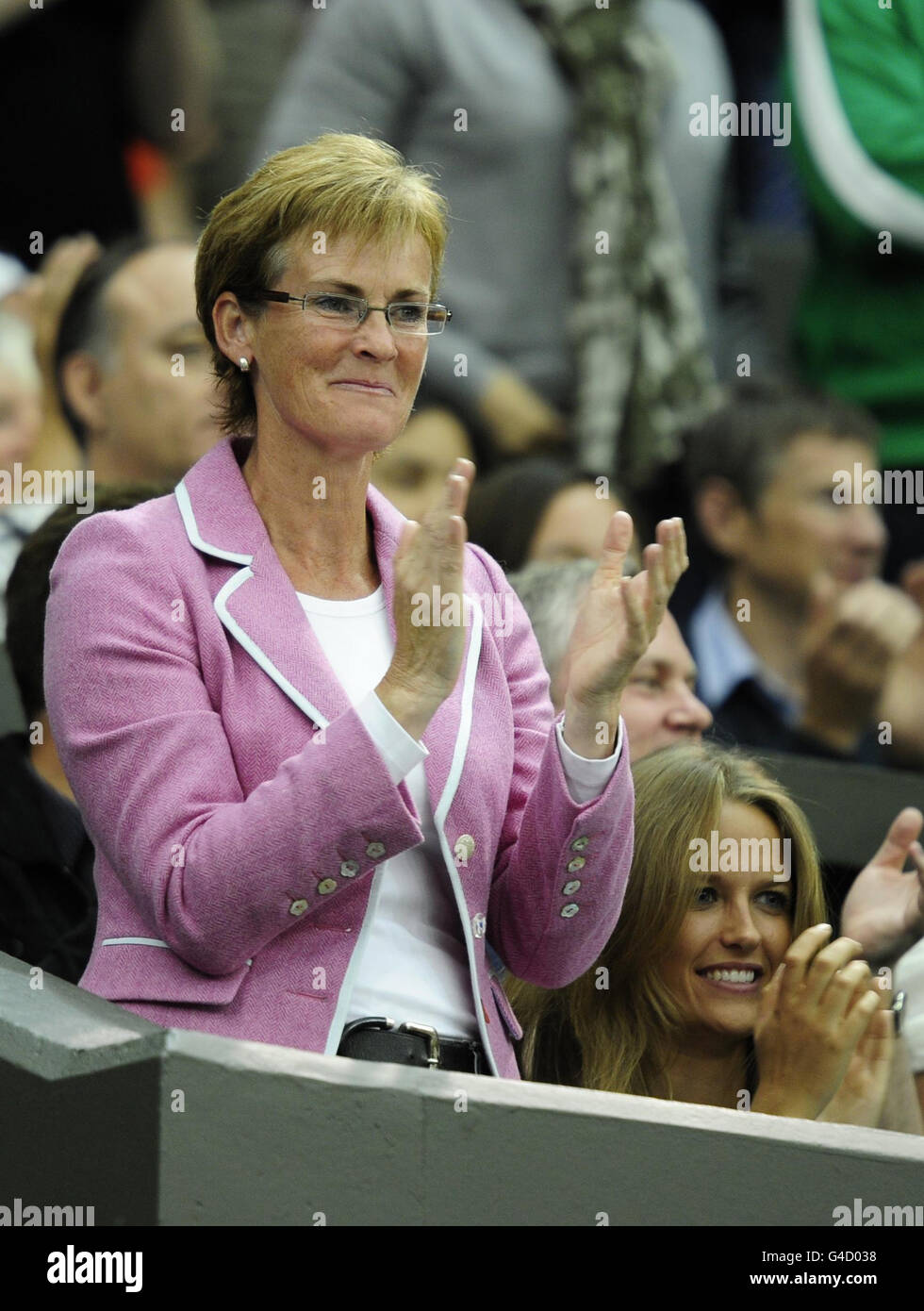Judy Murray, mother of Great Britain's Andy Murray applauds in his ...