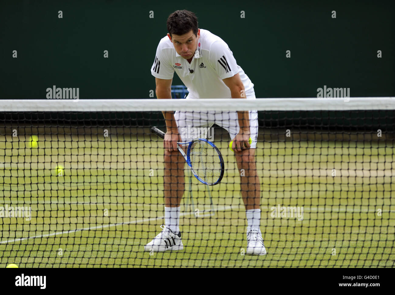 Tim Henman during a coaching clinic on Court 14 during day six of the ...