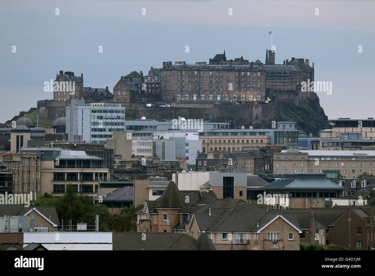 Edinburgh castle form murrayfield stadium in edinburgh hi-res stock ...