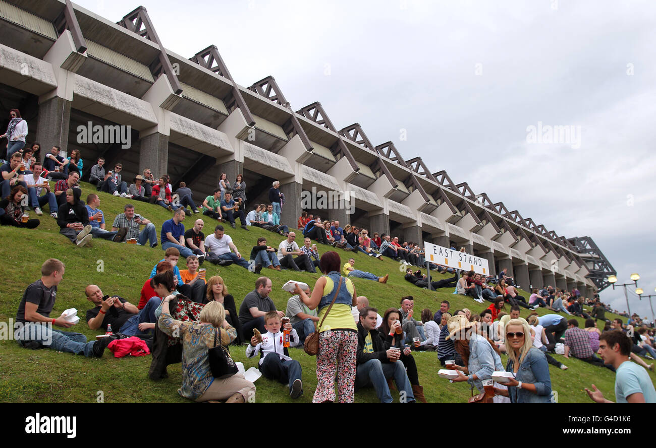 Fans gather outside of Murrayfield Stadium in Edinburgh before the ...