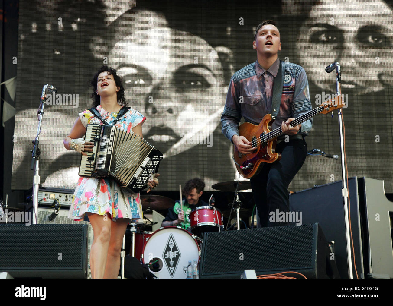 Win Butler And Regine Chassagne Of Arcade Fire Performing At Hyde Park