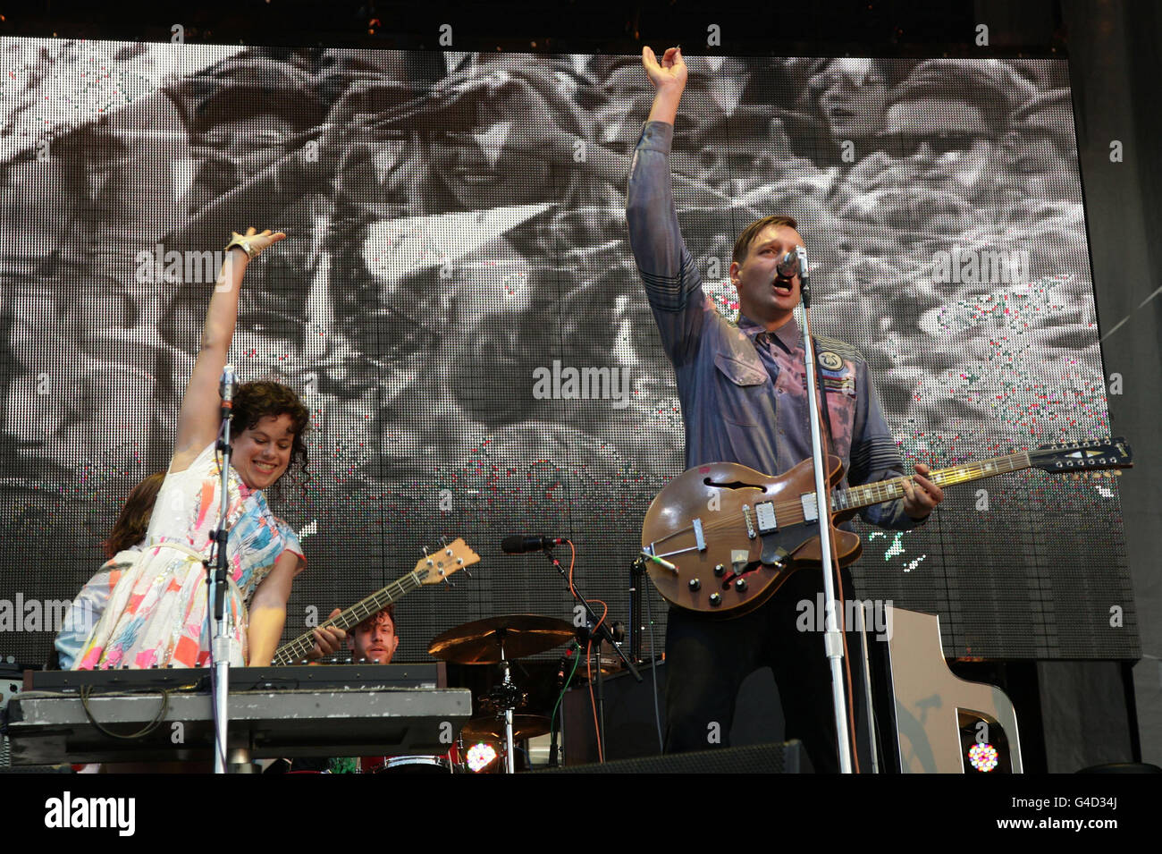 Win Butler And Regine Chassagne Of Arcade Fire Performing At Hyde Park