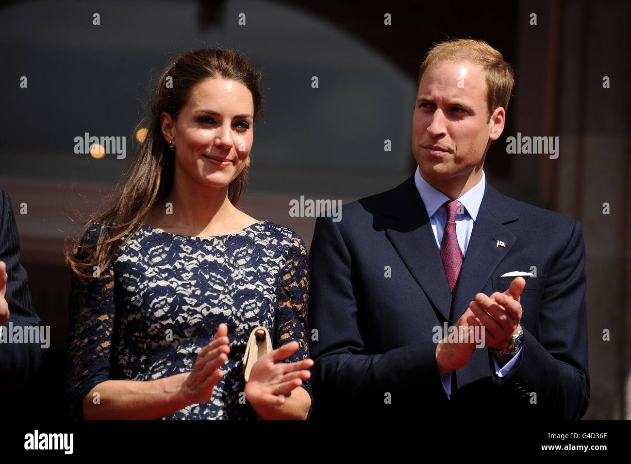 The Duke and Duchess of Cambridge outside the official residence of the ...