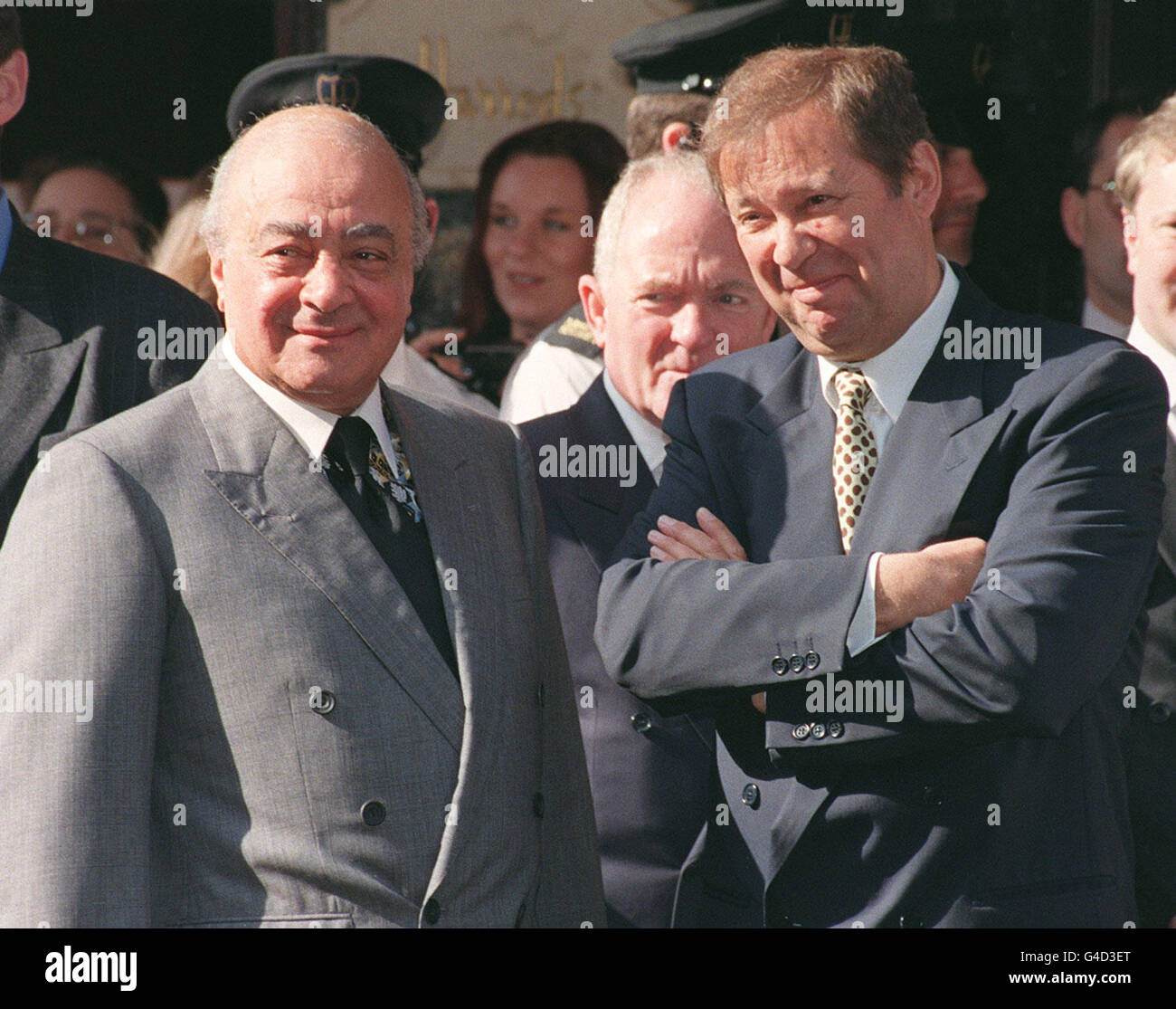 Harrods boss Mohamed Al Fayed, with his press secretary, former news ...