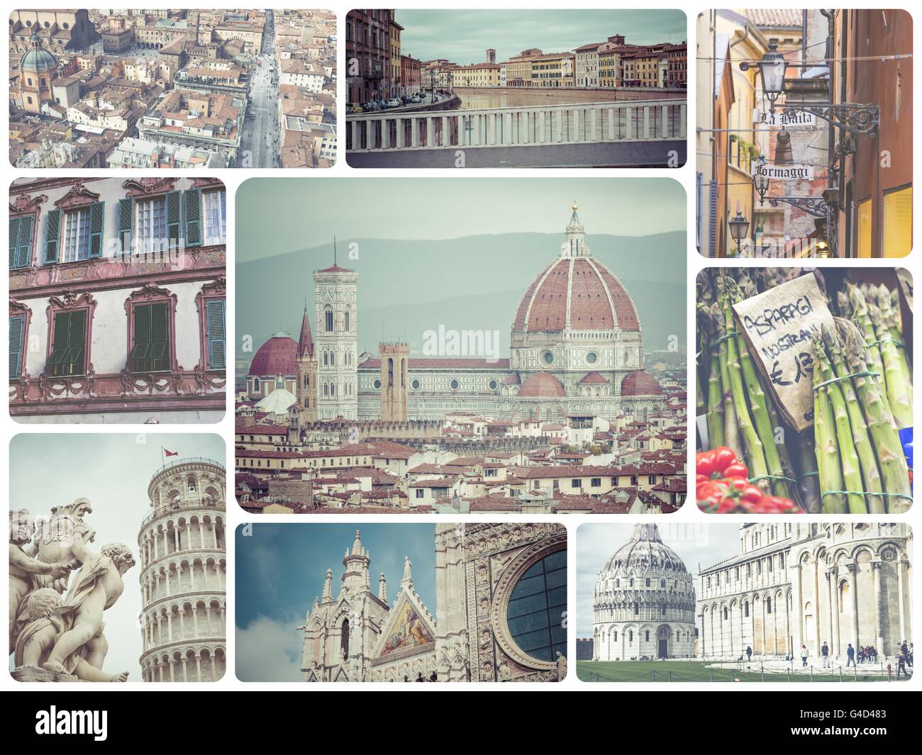 Collage of Italy images - travel background (my photos Stock Photo - Alamy