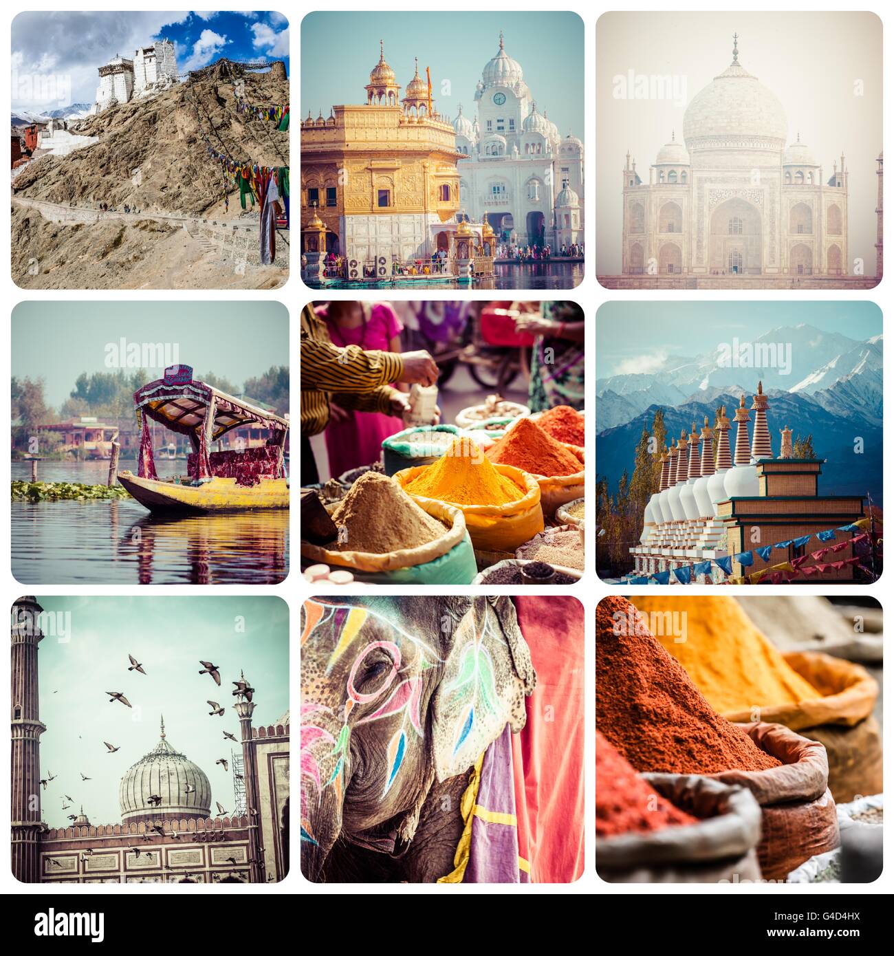 Collage of India images - travel background (my photos Stock Photo - Alamy