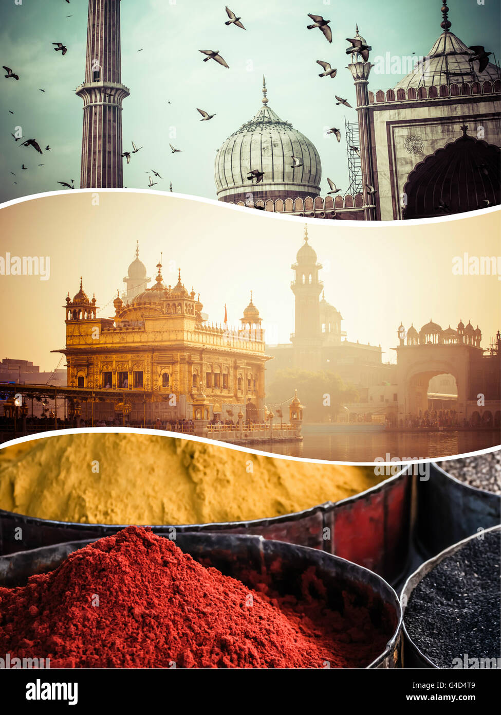 Collage of India images - travel background (my photos Stock Photo - Alamy