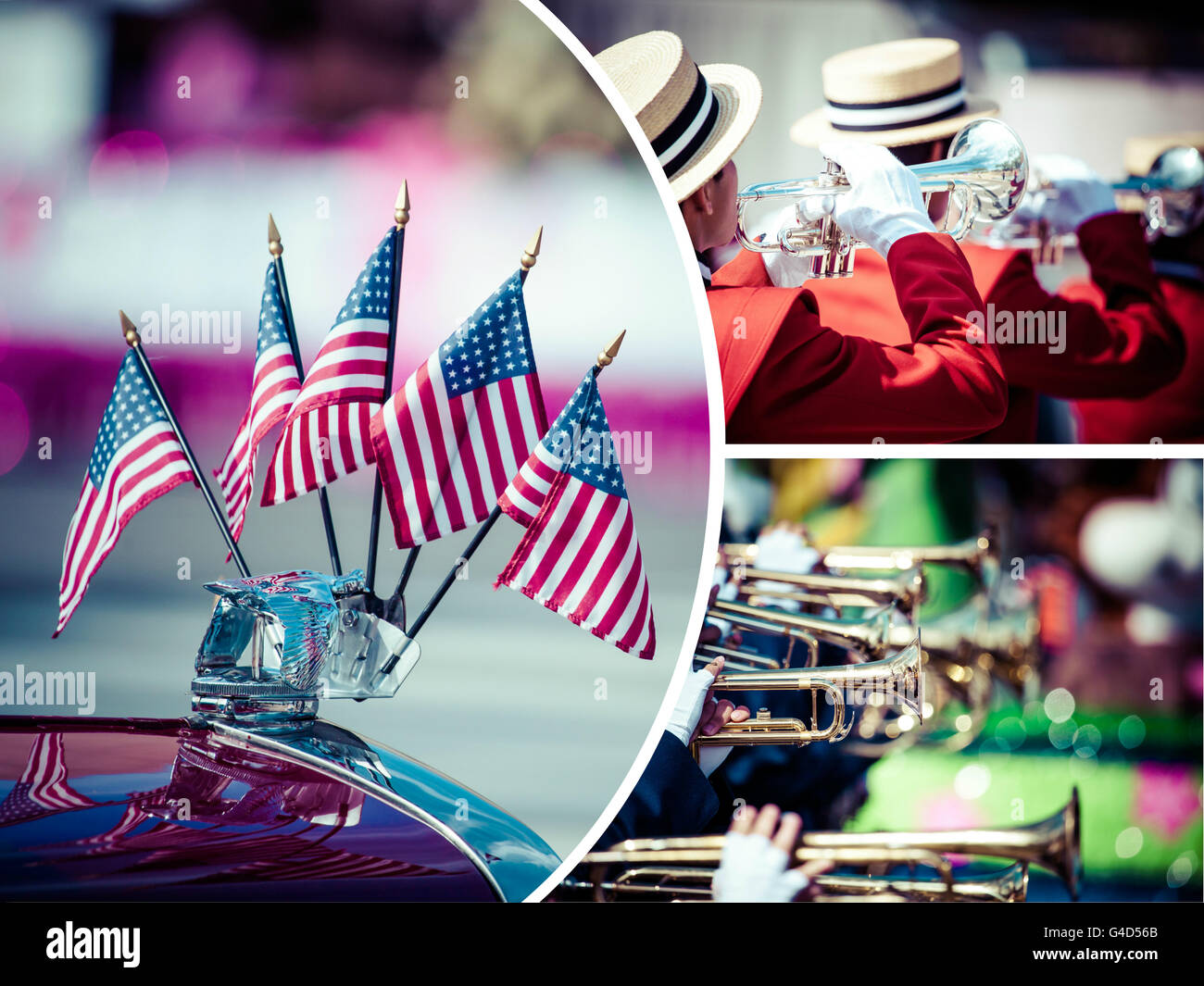 Collage of American parade Stock Photo - Alamy