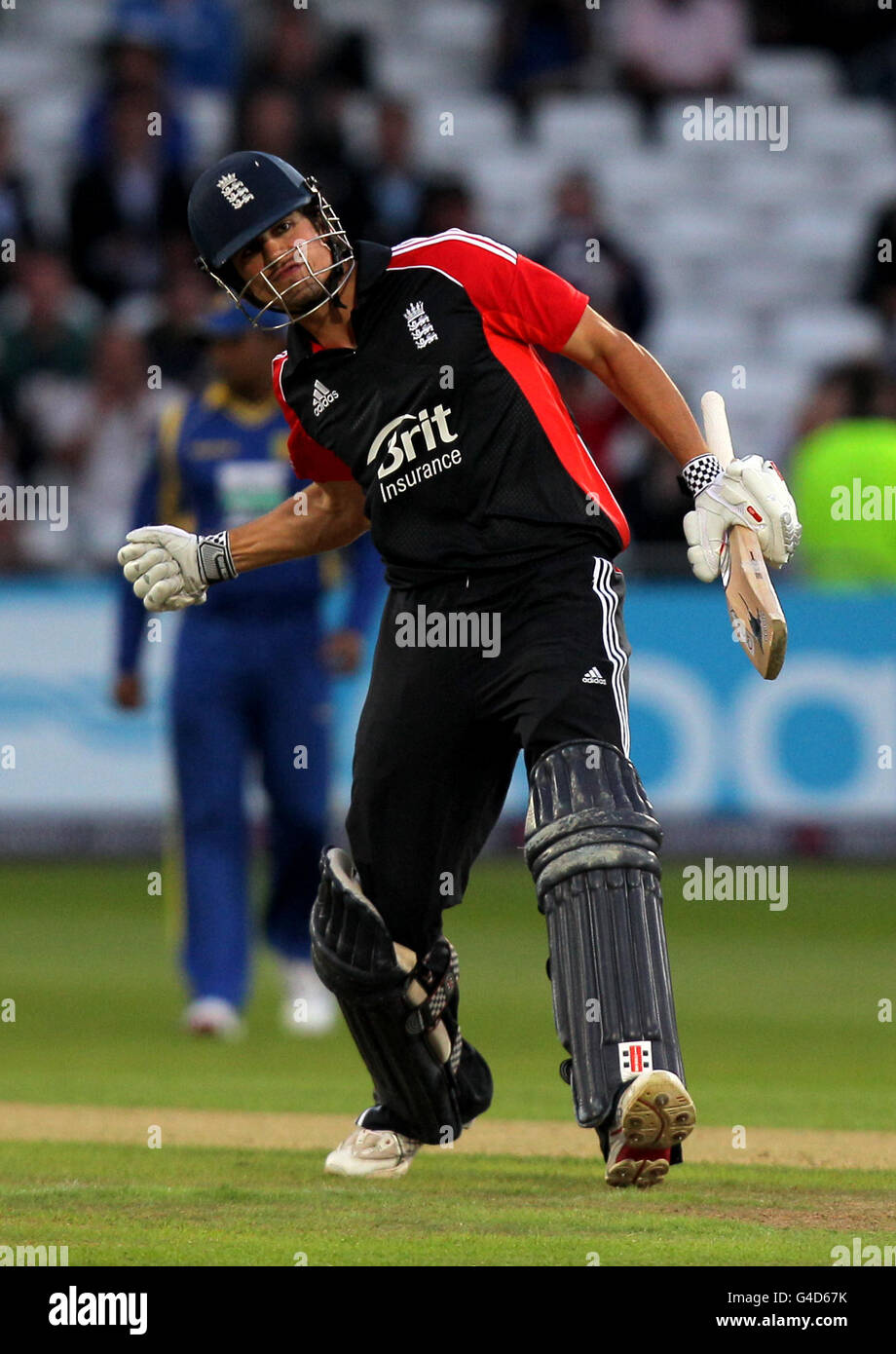 England's captain Alistair Cook celebrates their victory Stock Photo ...
