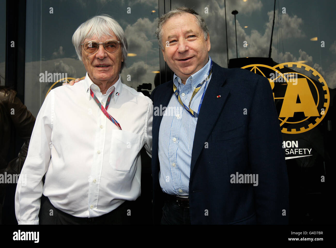 Bernie Ecclestone (left) and FIA president Jean Todt pose for a picture ...