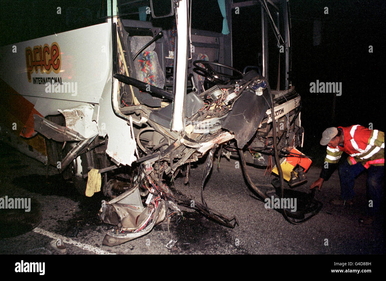 Coach crash scene 2 Stock Photo - Alamy