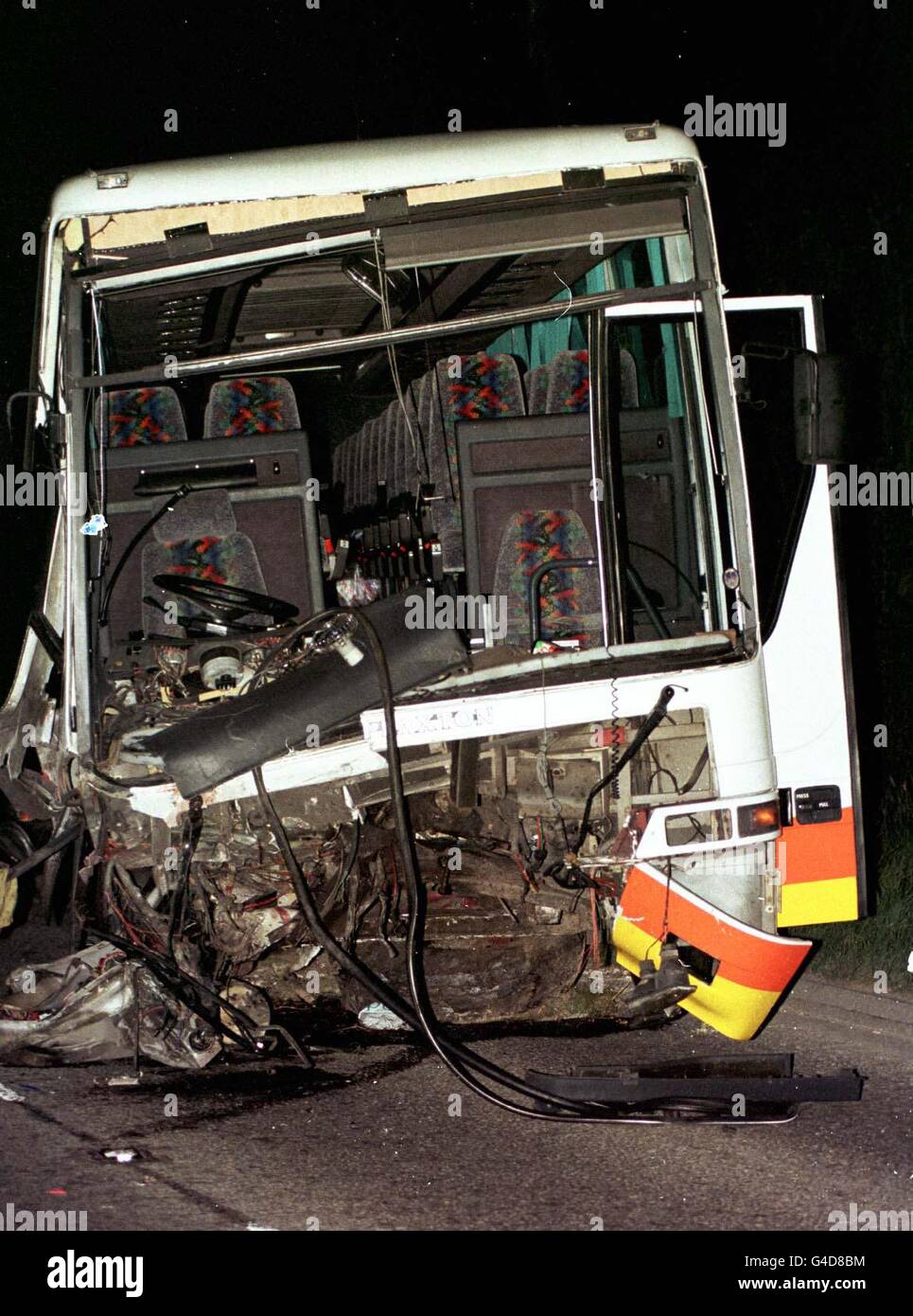 Coach crash scene 4 Stock Photo - Alamy