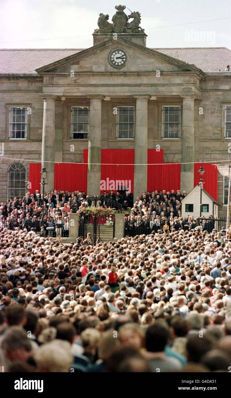 Thousands of people of stand in Omagh's town centre today (Saturday ...