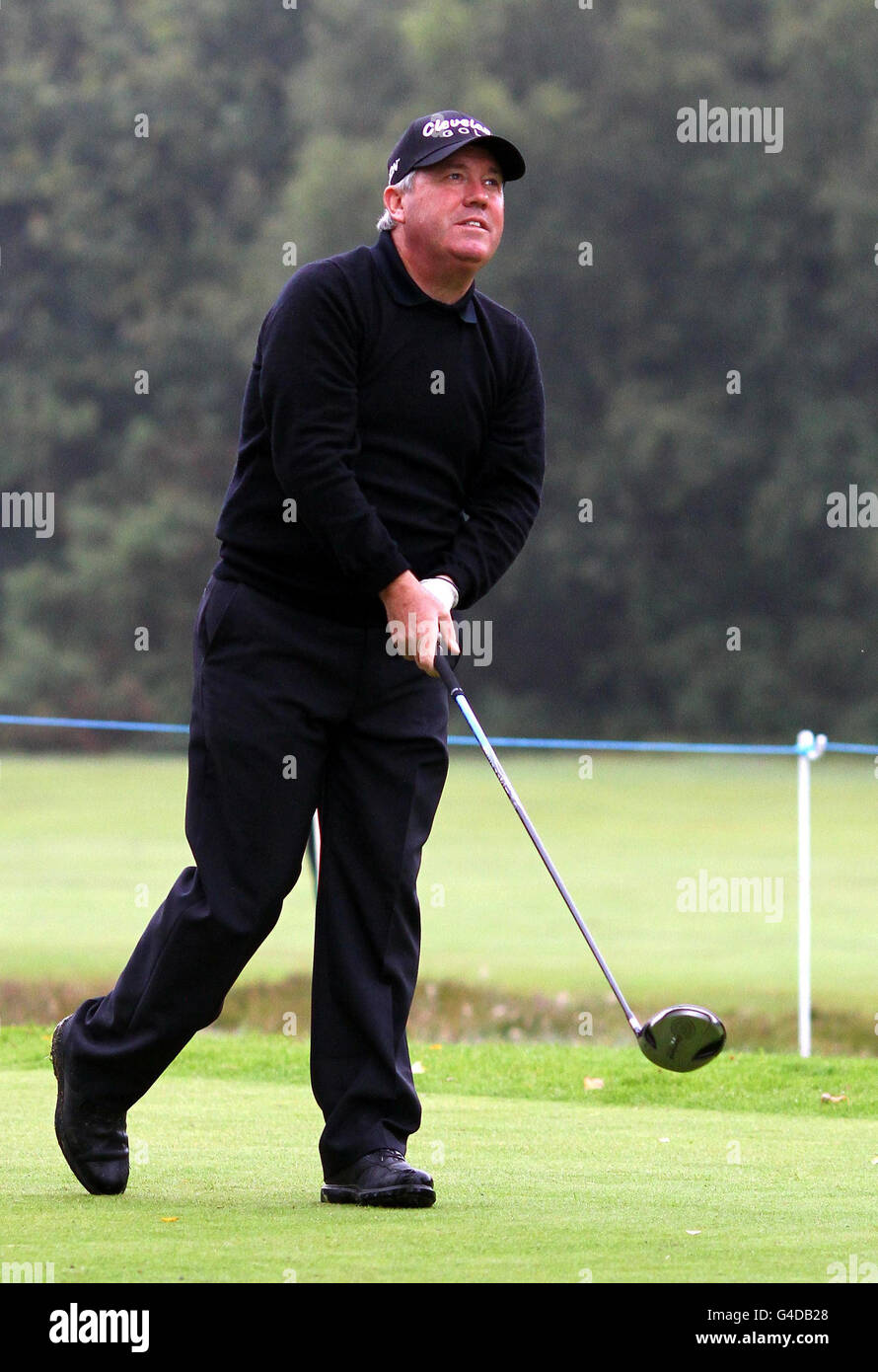 Wales' Glyn Davies in action during Round One of the Senior Open ...