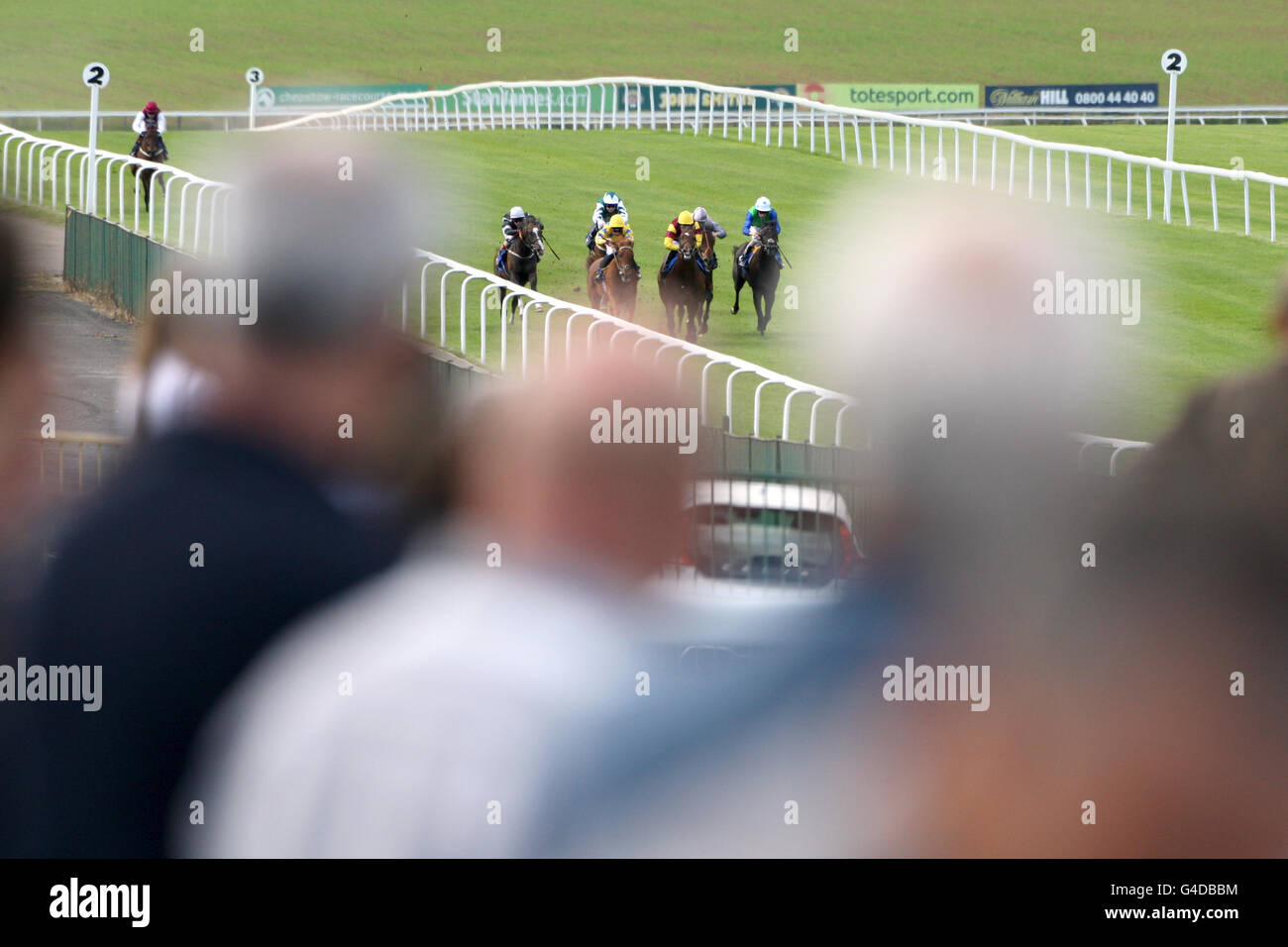 Horse racing summer race night chepstow racecourse hi-res stock ...