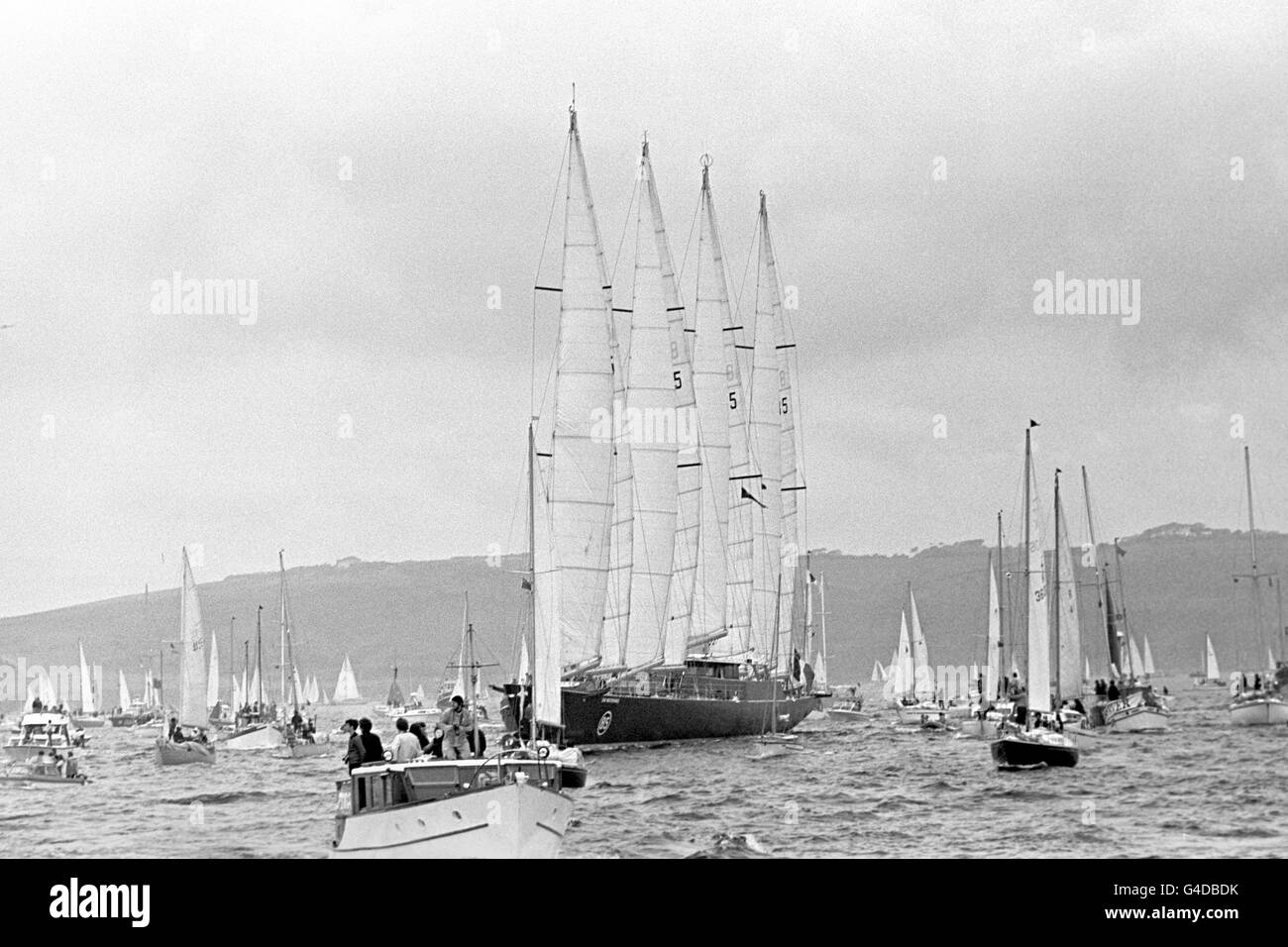 Alain colas in the yacht Black and White Stock Photos & Images - Alamy