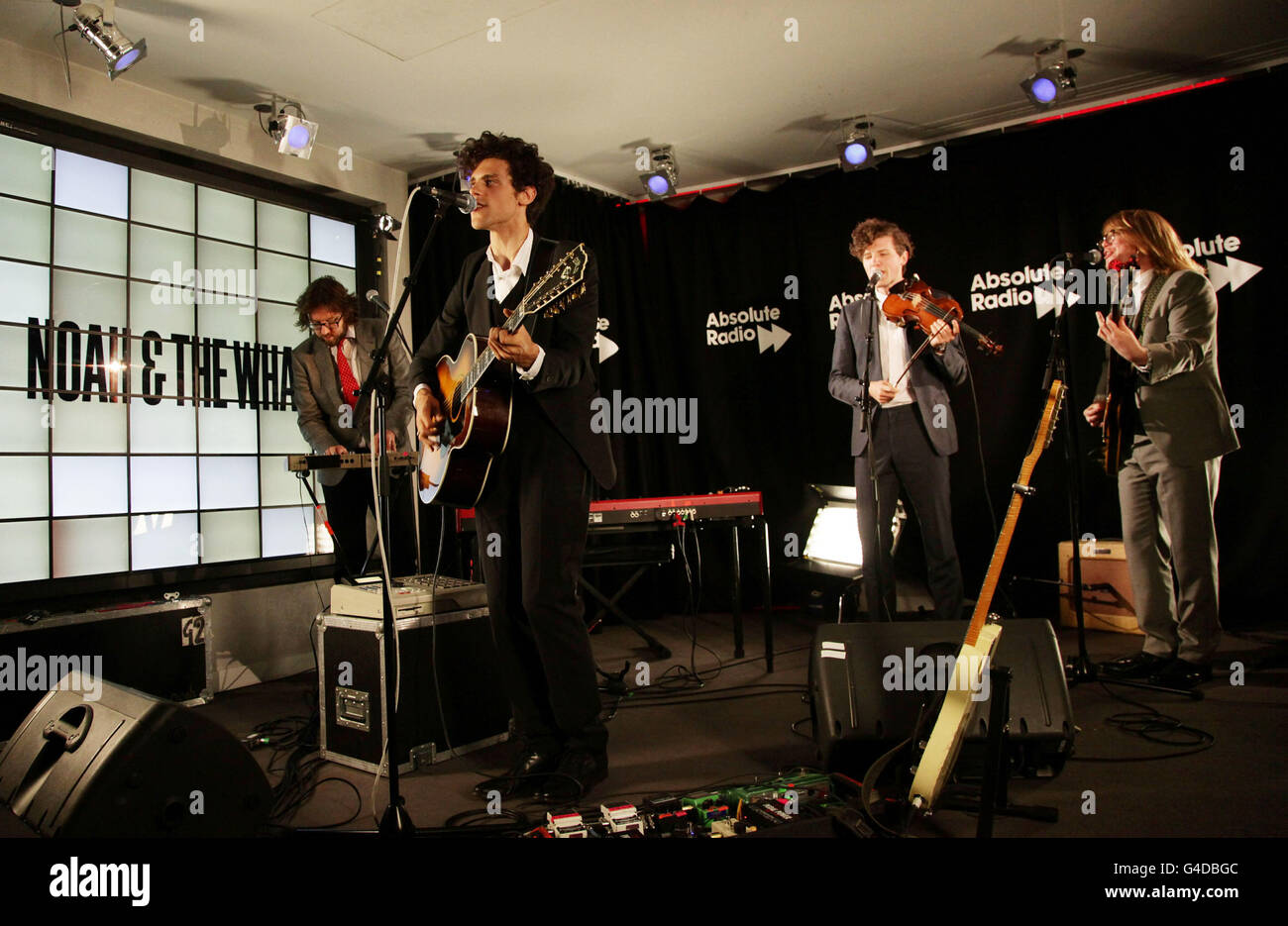 Noah & The Whale (left to right) Fred Abbott, Charlie Fink, Tom Hobden ...
