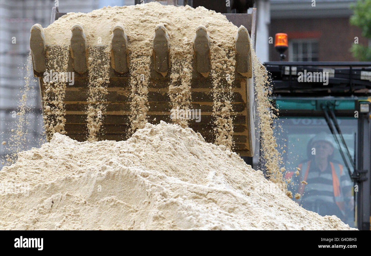Sand delivered olympic games beach volleyball venue horse guards parade ...