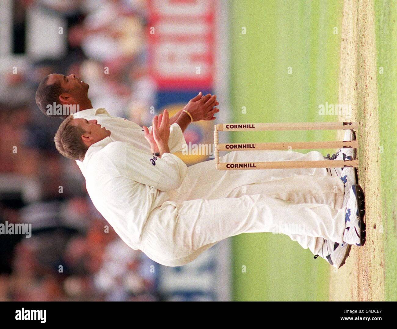 Dominic cork dean headley right field close to the stumps hi-res stock ...