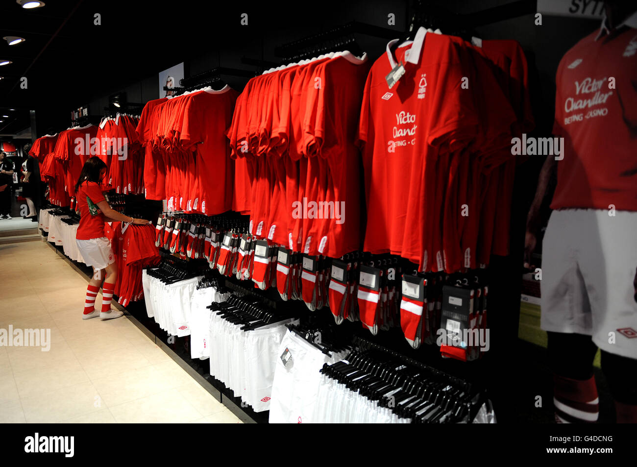 General view of the new Nottingham Forest kit on display in the Club ...