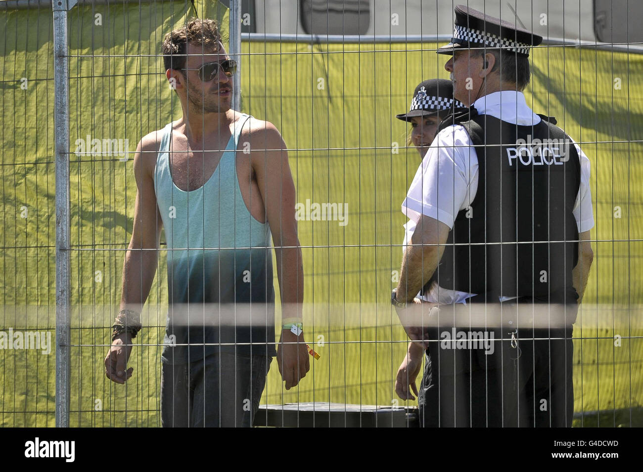 Will Young exits the Glastonbury backstage area from inside the VIP ...