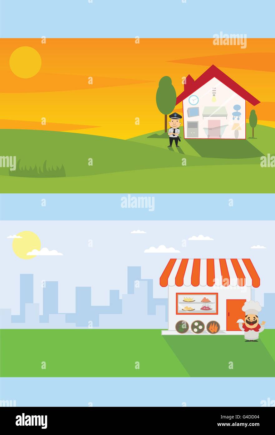 Shop security guard Stock Vector Images - Alamy