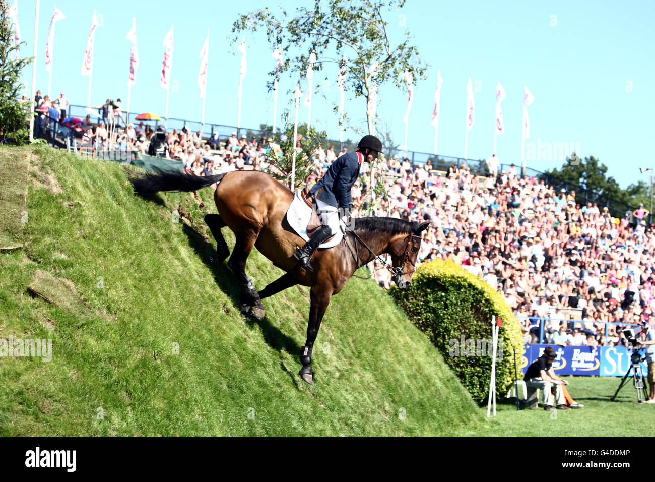 Michael Whitaker riding Animation II competes in the Carpet right Derby ...